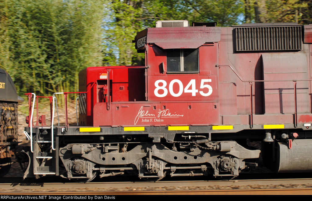 JFDX SD40-2 8045 "John F. Dains" HLCX dedicated unit on Q439-27